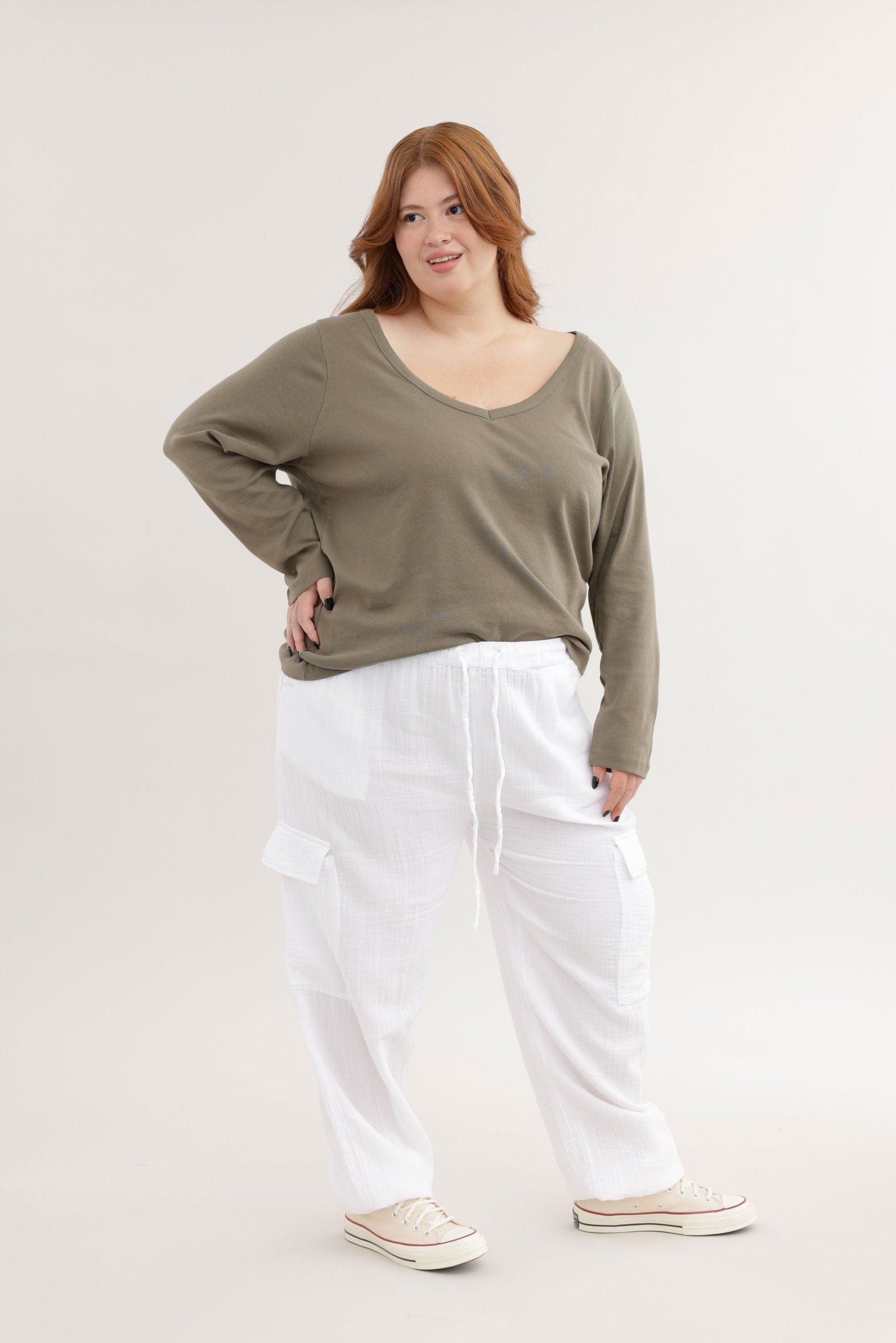 מכנסי אריג | PLUS SIZE – FOX